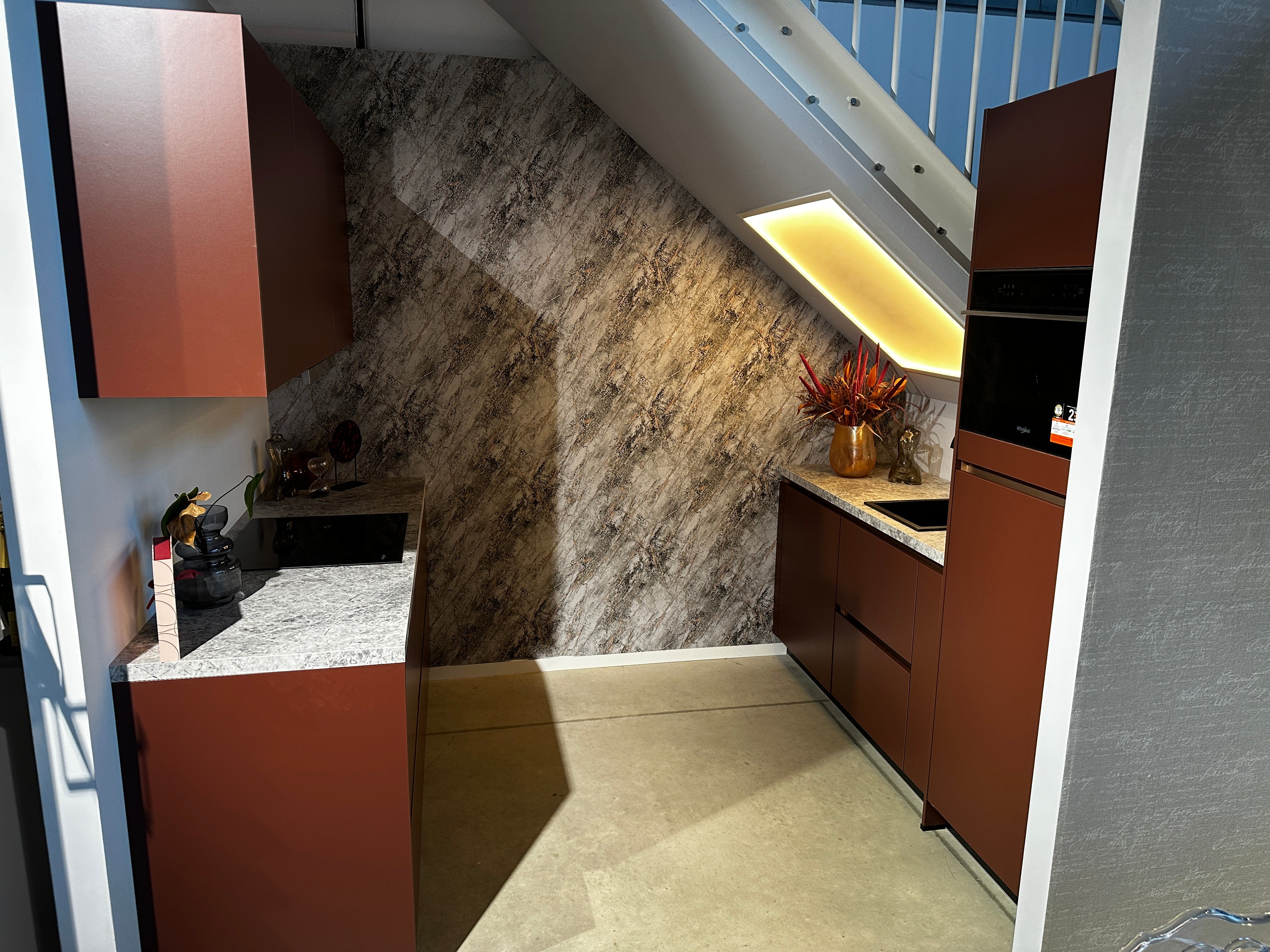 34007 - Red parallel kitchen from Impuls – onlinekeukenveiling.nl